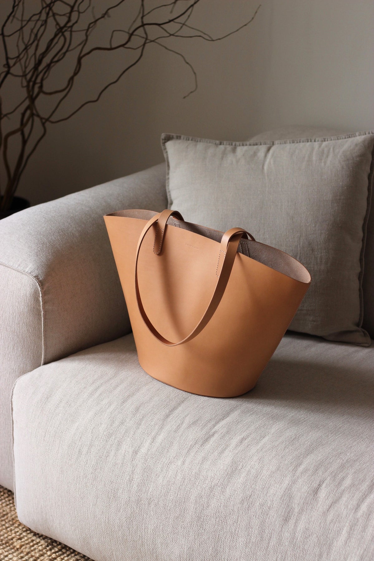 Curve tote bag natural – SJAELV STUDIO